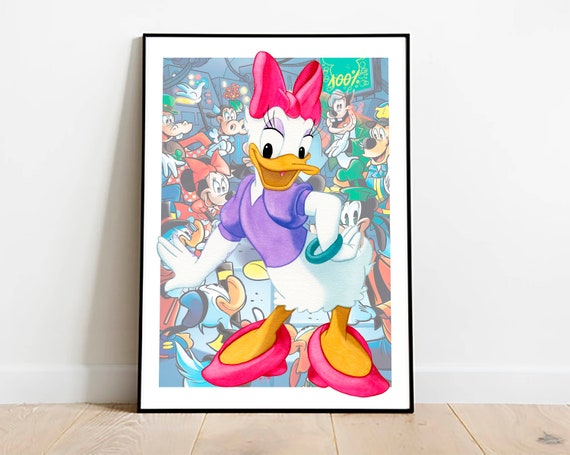Daisy Duck Download Print Daisy Watercolor Art Poster for | Etsy