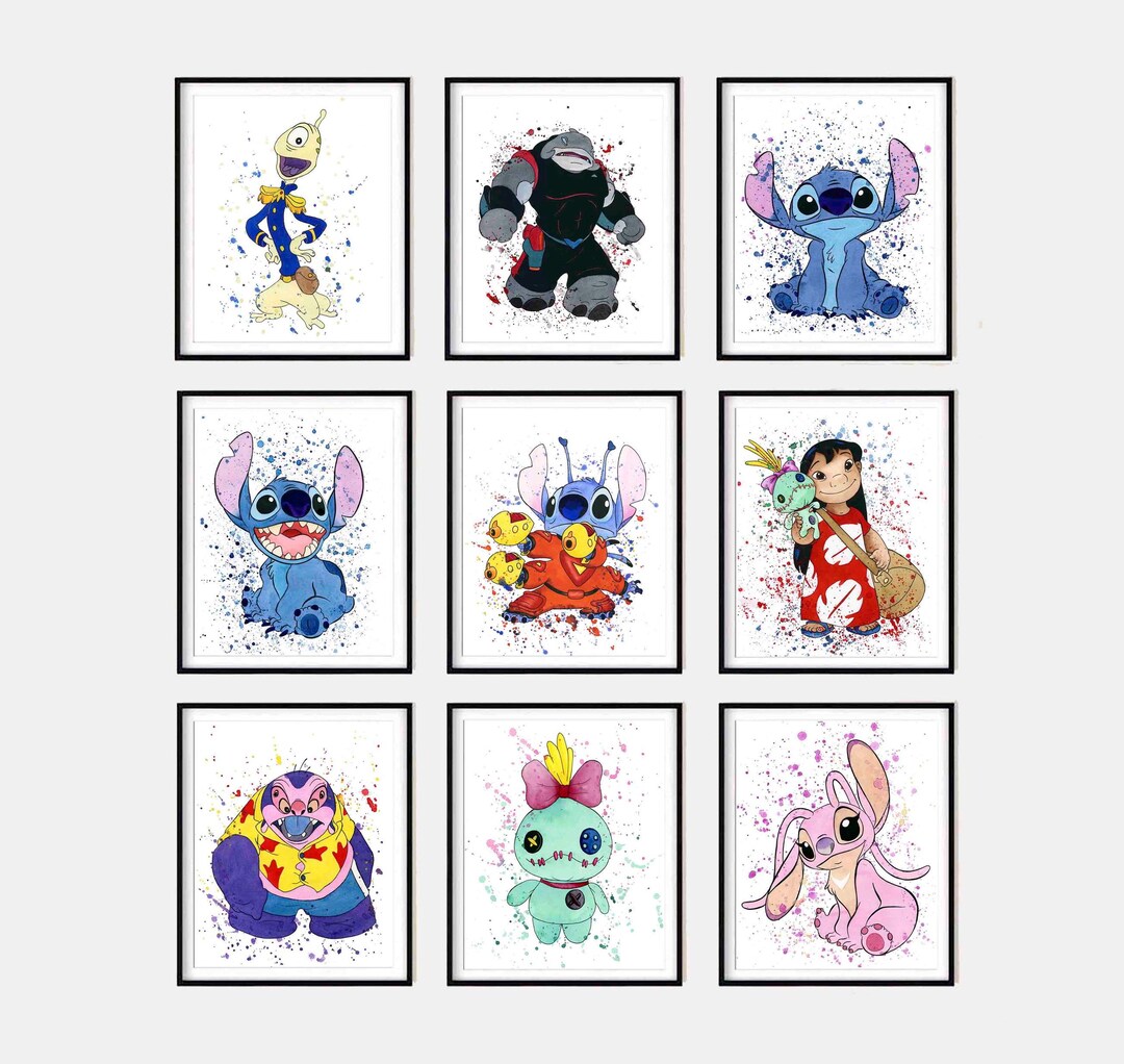 Stitch Wall Art Printable – Digital Download Set for Kids Room or ...