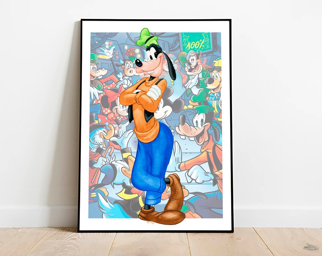 Goofy Download Print, Goofy Watercolor Digital Art Poster for Kids Room ...
