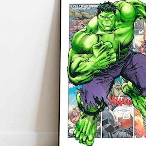 Hulk Download Print, Digital Superhero Poster, Printable Superhero Art ...