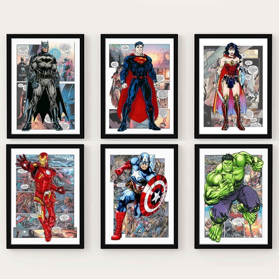 Best 6 Superhero Download Print Digital Superhero Poster - Etsy
