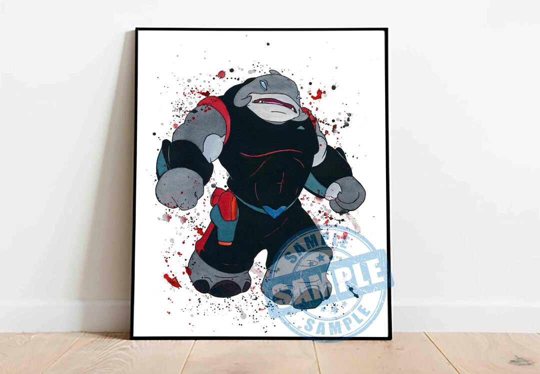 Captain Gantu Download Print, Stitch Watercolor Art Poster for Kids ...