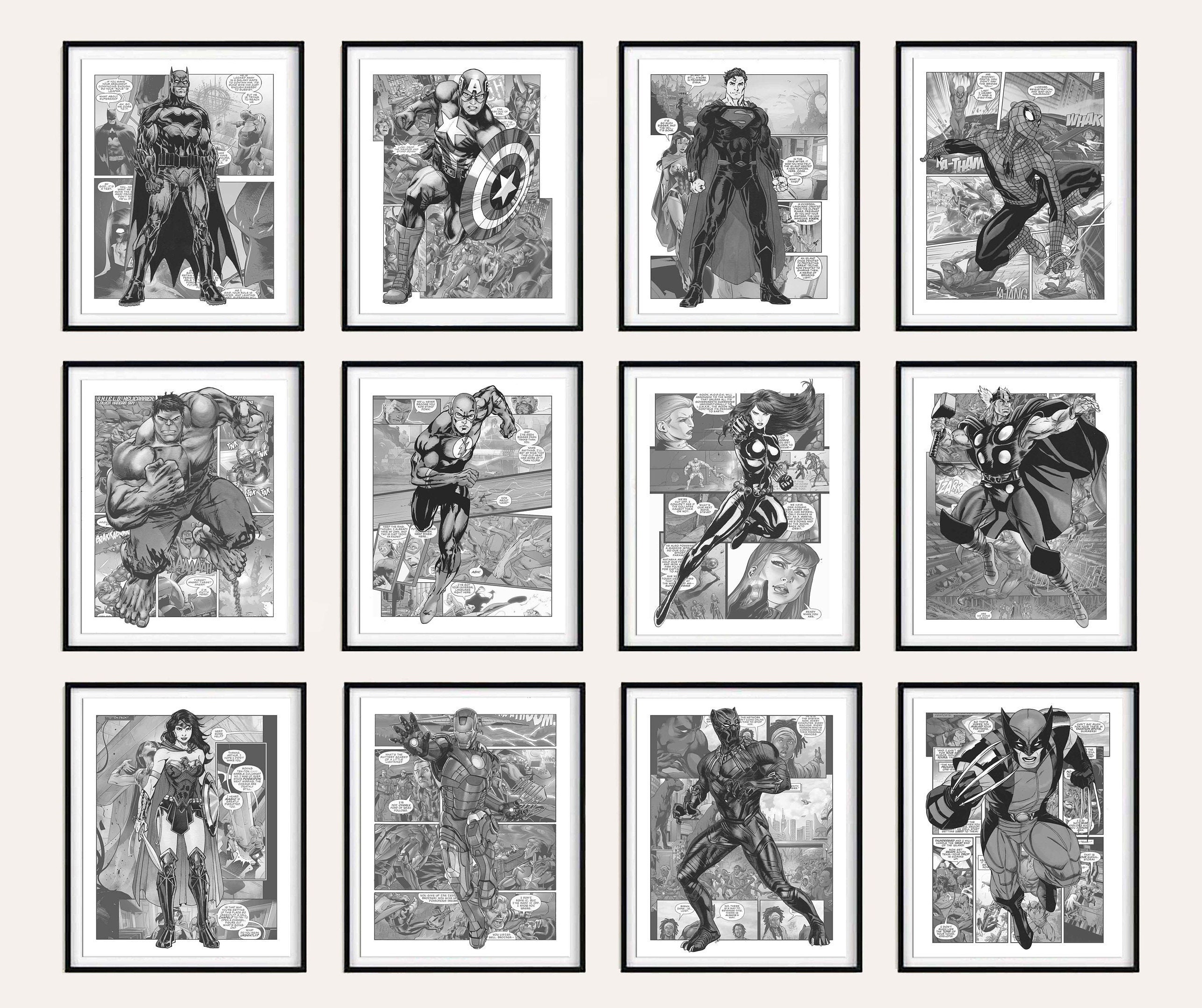 Set 12 Superhero Download Print Digital Superhero Poster - Etsy
