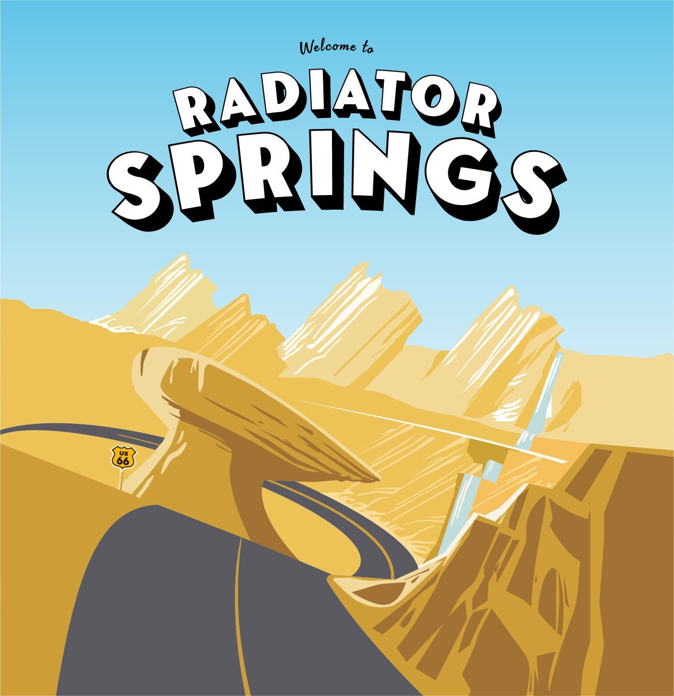 Radiator Springs Cars Birthday Party / Backdrop & Background - Etsy