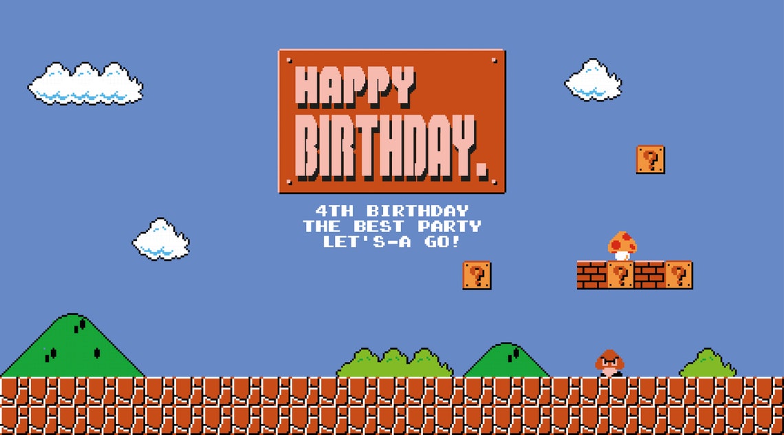 Customizable Super Mario B. / Backdrop and Background - Etsy