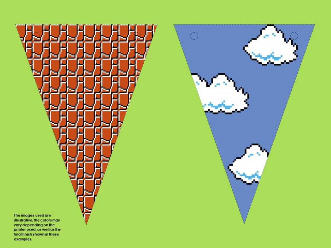 Mario Bros Triangle Festive Flags Garland - Etsy