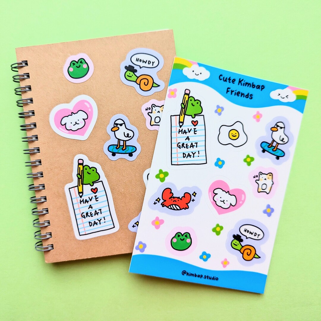 Cute Animal Sticker Sheet Cute, Kawaii, Matte, Vinyl, Waterproof - Etsy