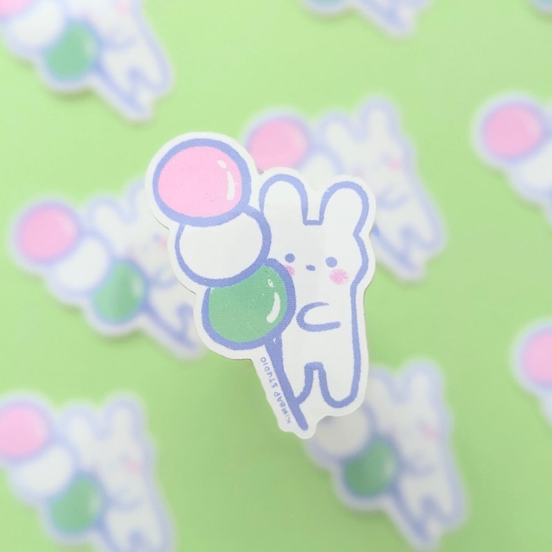 Dango Bunny Sticker Vinyl Waterproof Kawaii Sticker Japanese Food ...