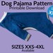 Dog Pajamas Sewing Pattern PDF Download Size XXL Large Dog - Etsy Canada