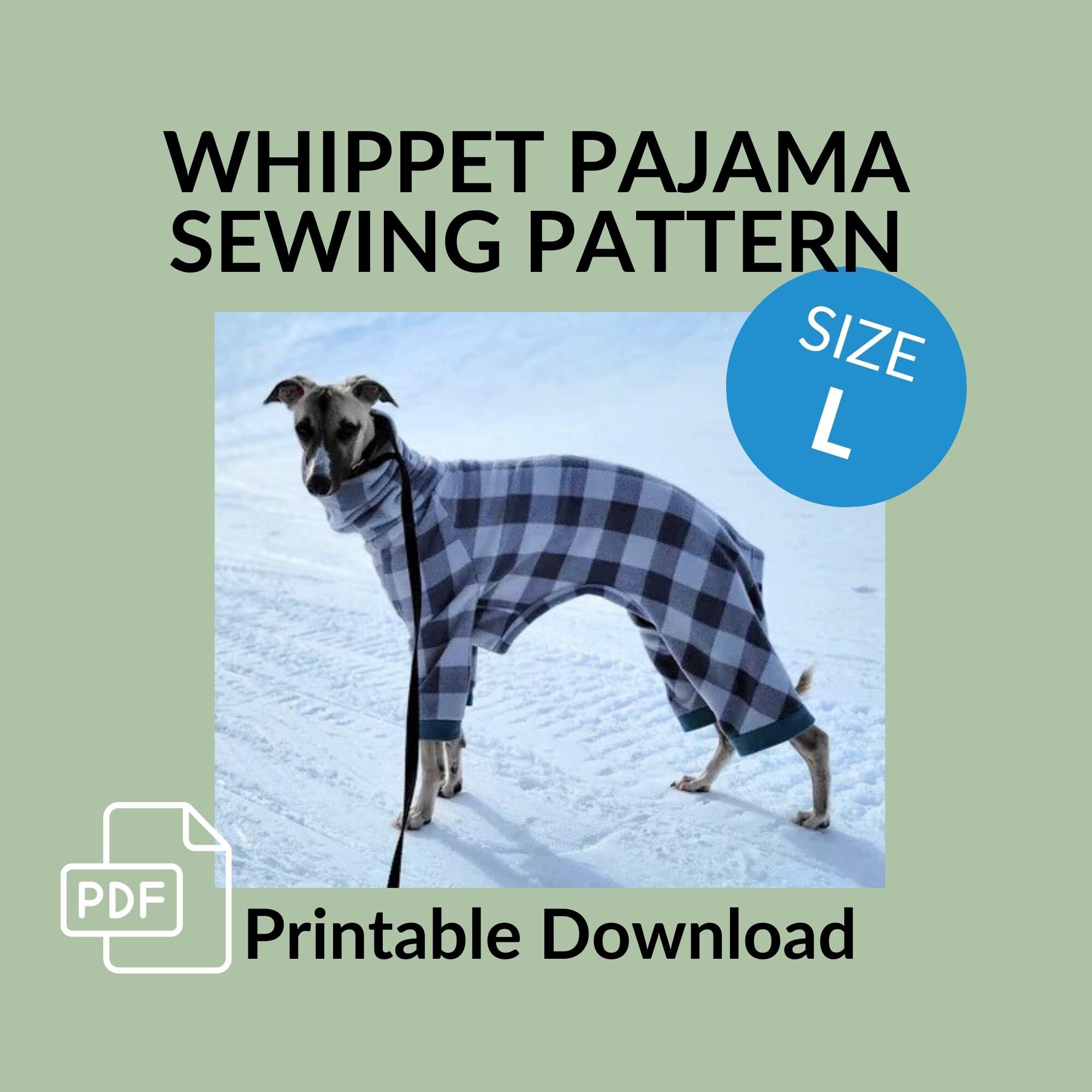 Whippet Pajamas Sewing Pattern PDF Download Size L Dog - Etsy