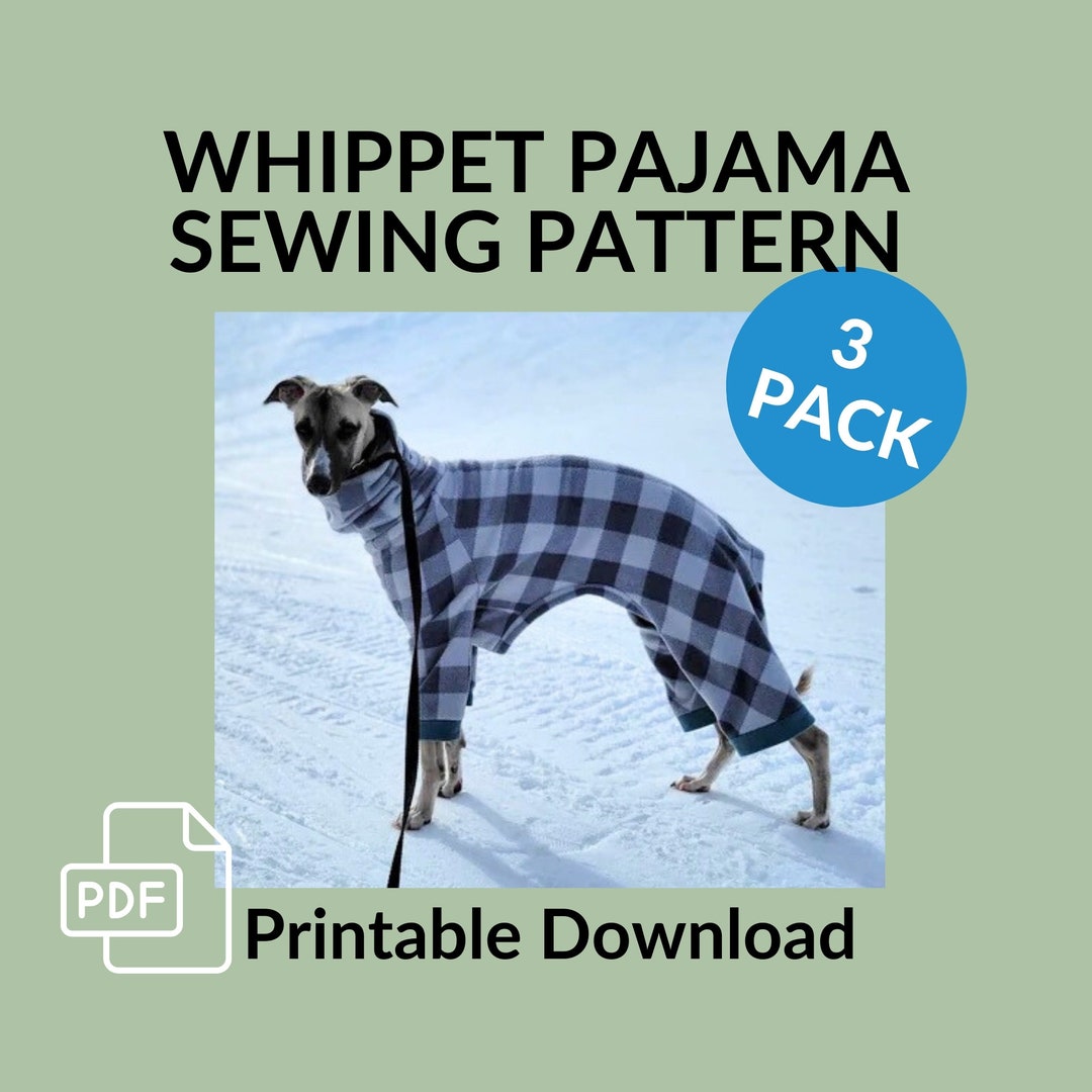 Whippet Dog Pajamas Sewing Pattern PDF Download | 3 Pack | Pj Pattern ...