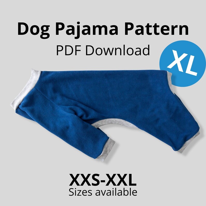 Dog Pajamas Sewing Pattern PDF Download Size XL Large Dog - Etsy