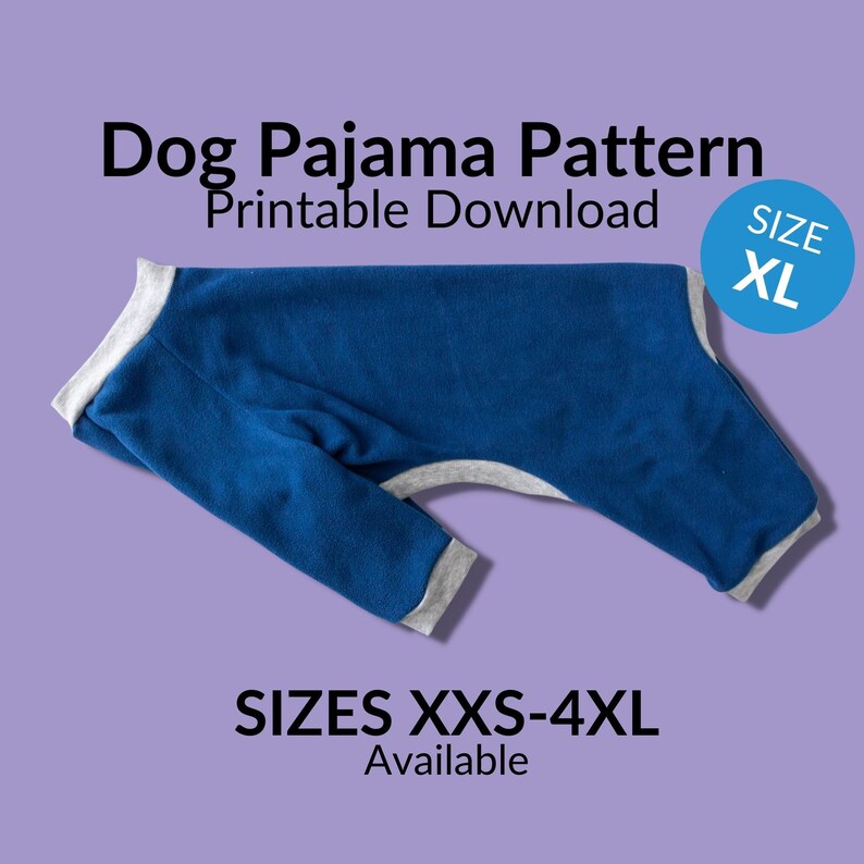 Dog Pajamas Sewing Pattern PDF Download Size XL Large Dog - Etsy