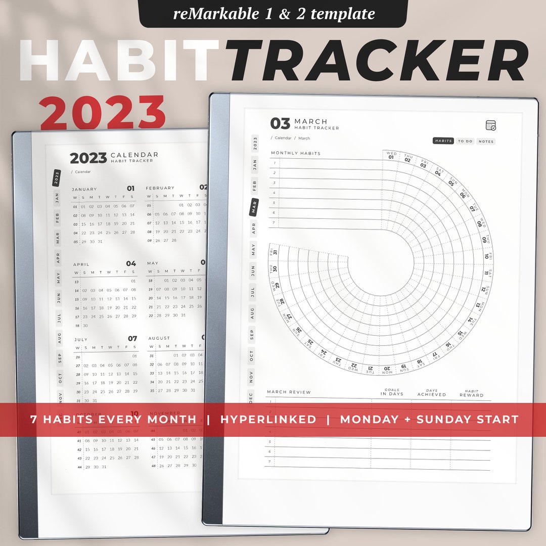 2024 Habit Tracker for Remarkable 2025 Included for Free Remarkable 2 ...