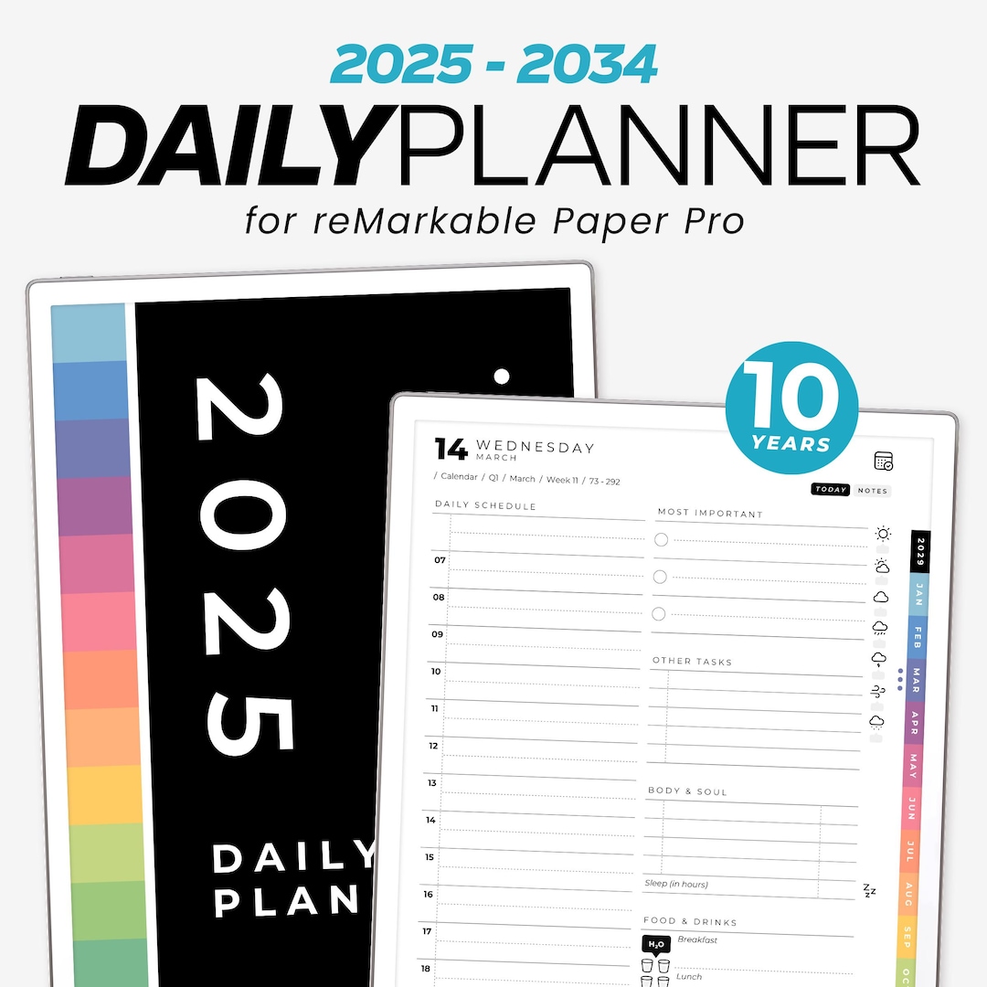 Remarkable Paper Pro Daily Planner 2025 to 2034 Remarkable Paper Pro ...