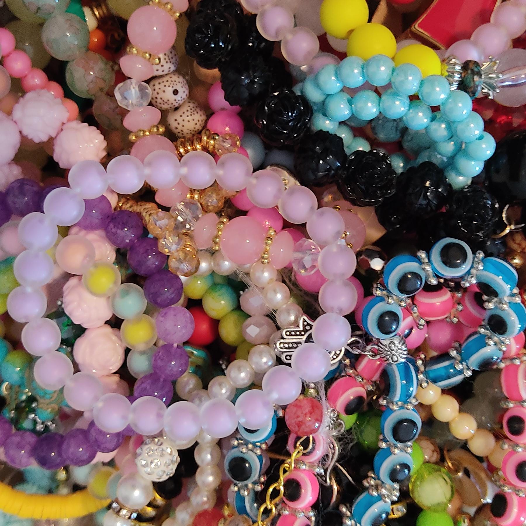 Basic and Charmed Stack Bead Bracelet Women Bead Bracelet Multicolor ...