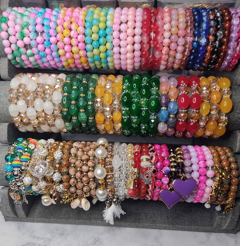 Basic and Charmed Stack Bead Bracelet Women Bead Bracelet Multicolor ...