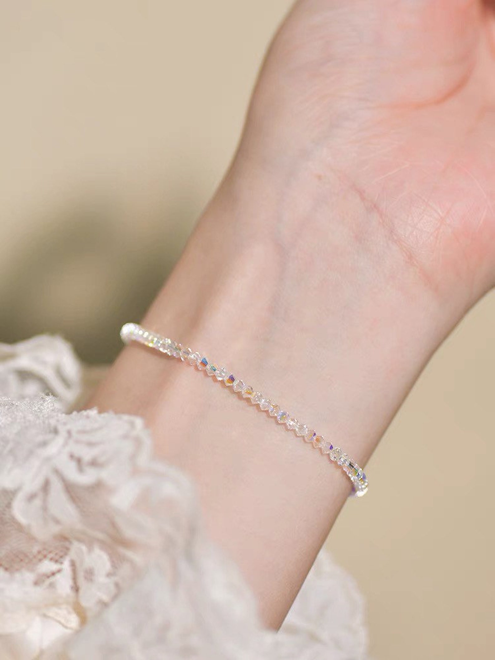 Ultra Sparkly Swarovski Crystal Stretch Bracelet 3mm - Etsy