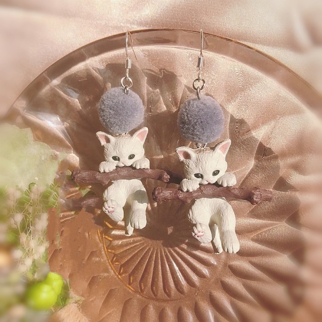 Cute Kitty Cat Earrings |cute Drop Earrings |funky Cat Earrings| Cute ...