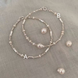 Sterling Silver Bracelet - 2mm Beaded Bracelet | Pearl Bracelet ...