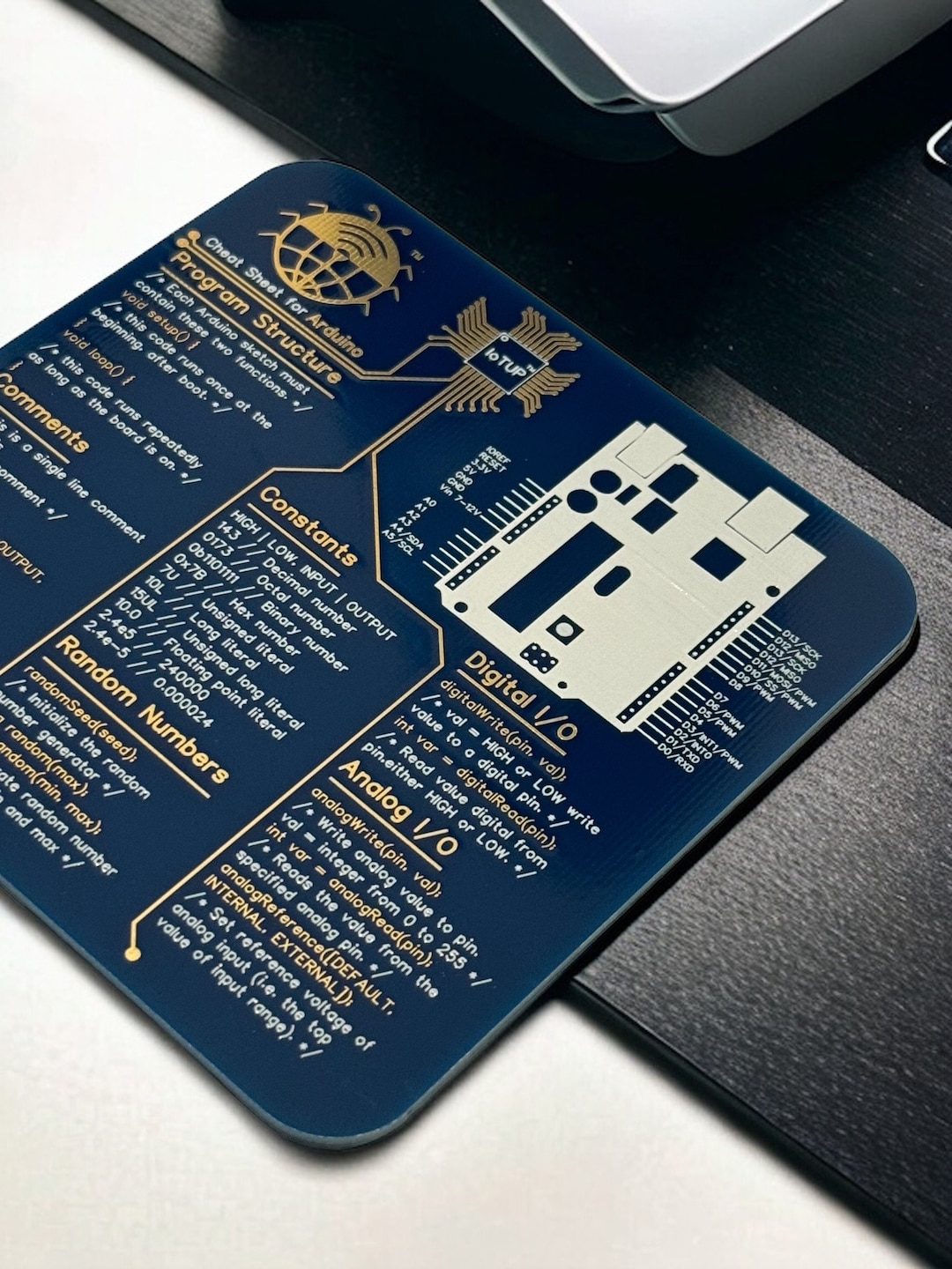 Arduino Diagram Coaster Interactive Desk Accessory for Makers, Gold ...
