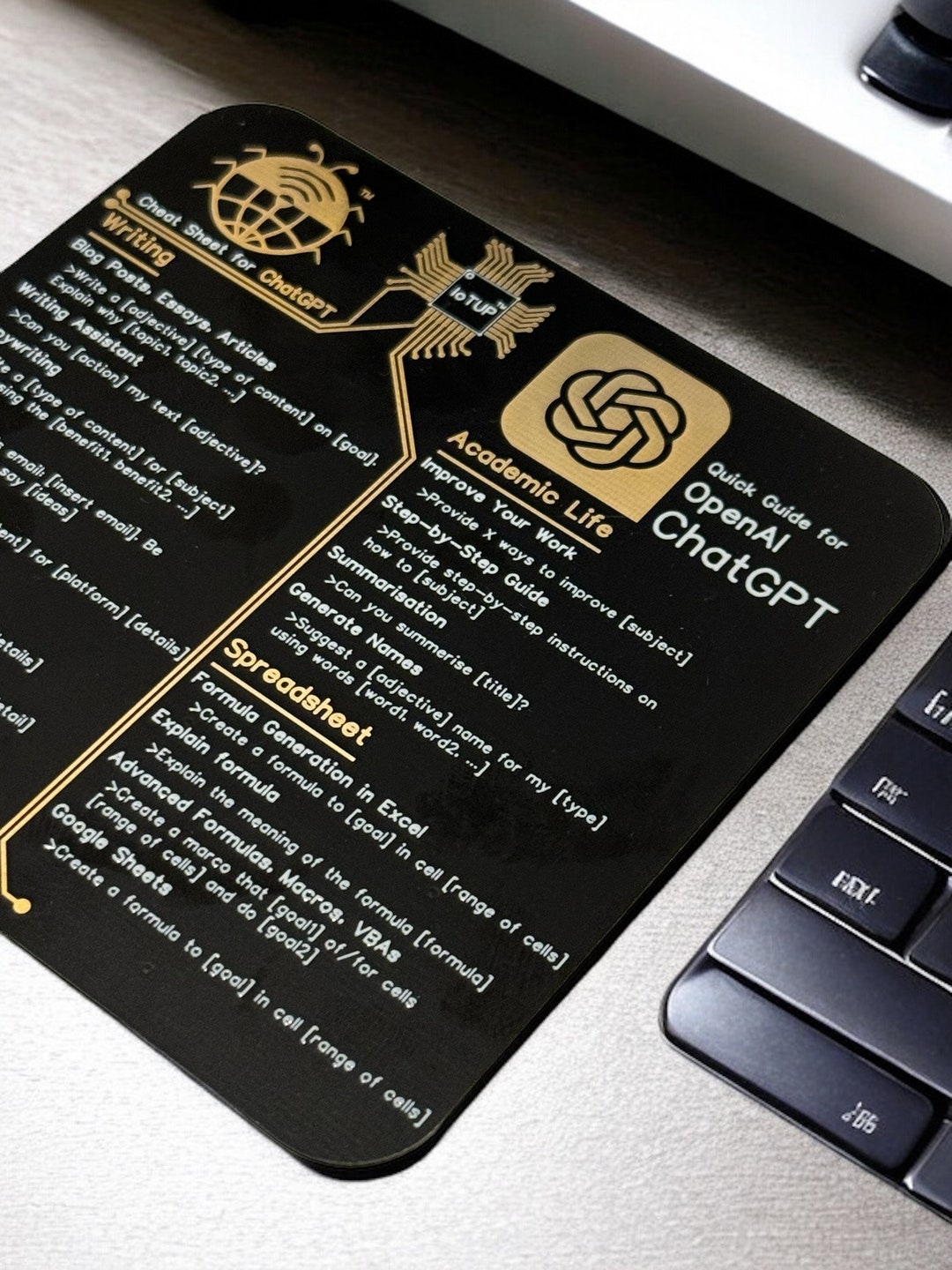 Cheat Sheet Coaster Gift for AI Hackers Gift for Engineers Reference ...