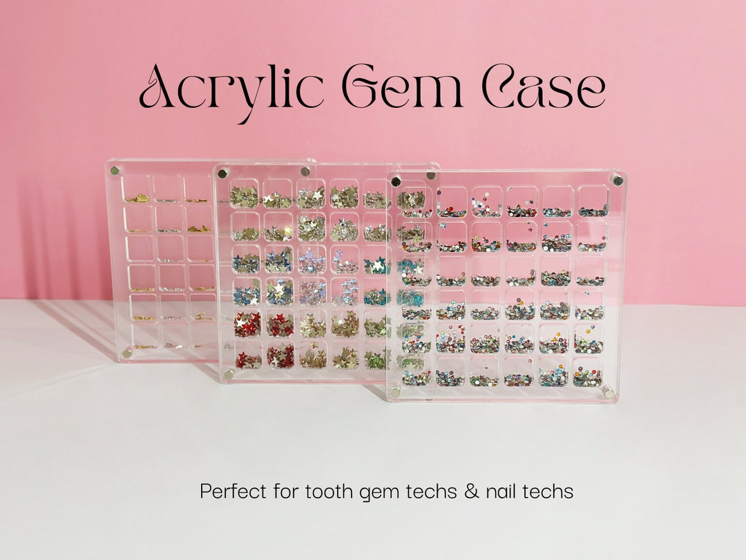 Gem Storage Case, Acrylic Gem Case, Tooth Gems, Rhinestones, Nail Art ...