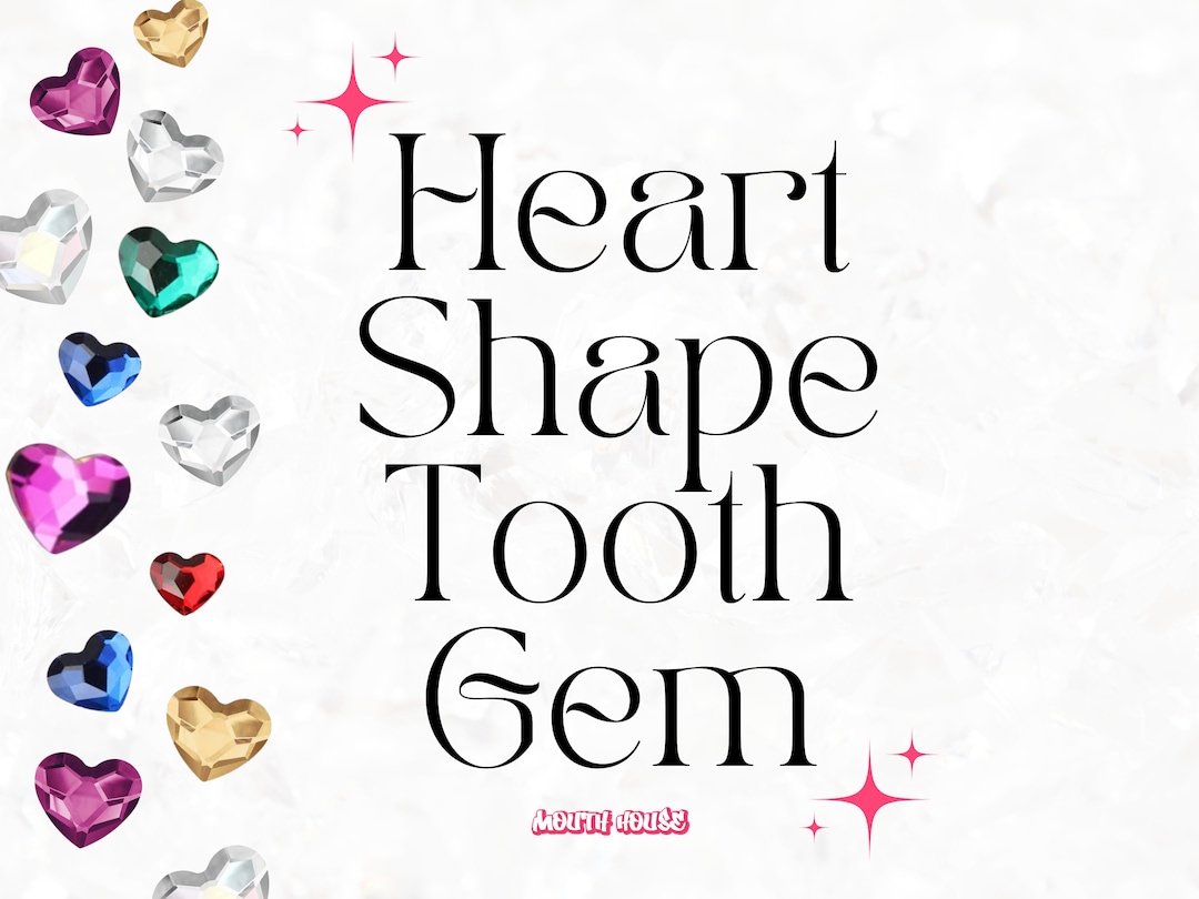 Heart Shape Tooth Gems, Tooth Gems, Tooth Gem Flatbacks, Heart ...