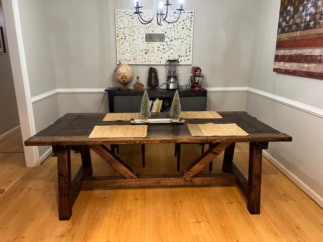 Truss Style Farmhouse Dining Table - Etsy