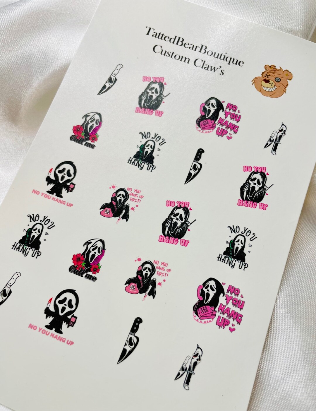 Ghostface Handmade Nail Art Water-slide Decal - Etsy