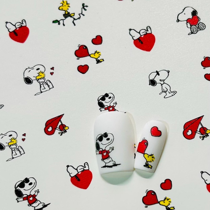 Valentines Snoopy Nails - Etsy UK