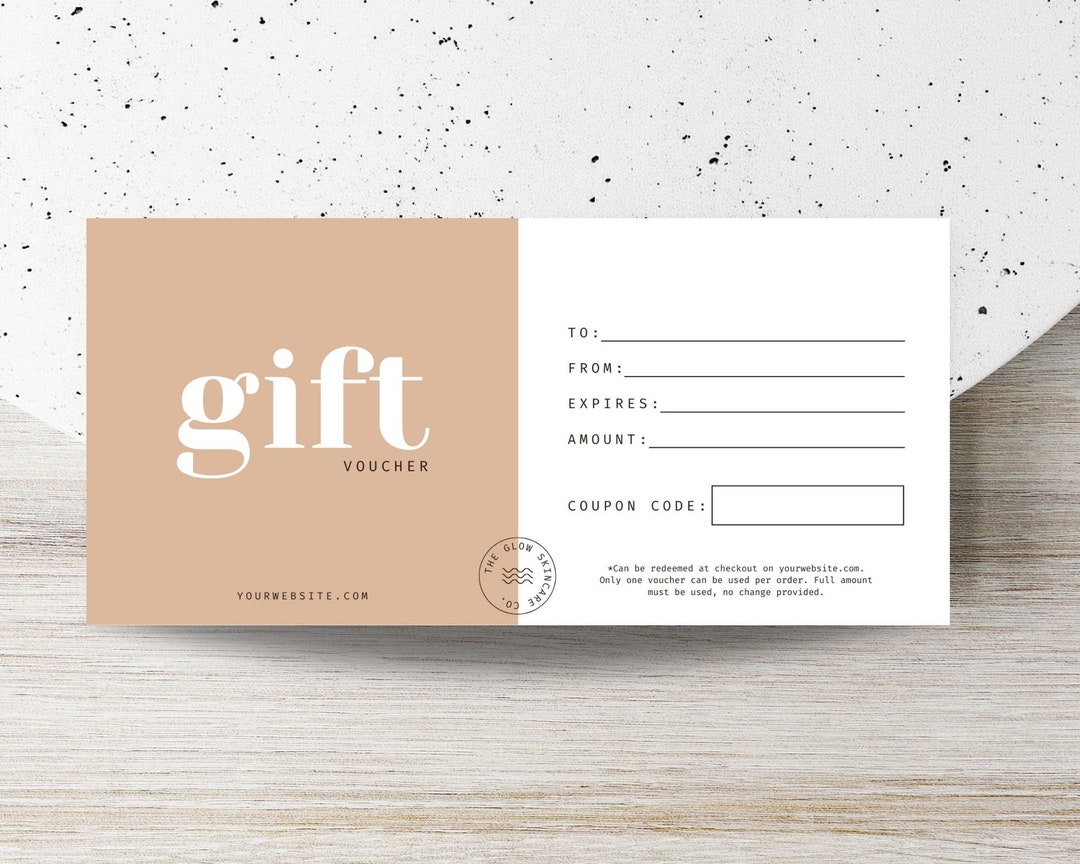Gift Voucher Card Template for Canva Canva Template Boho - Etsy