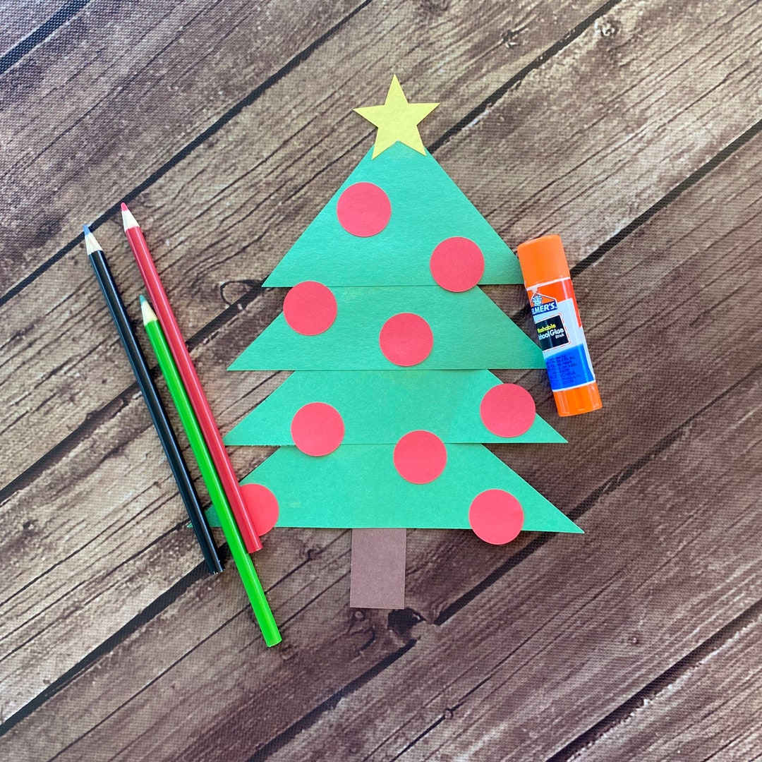 2 Christmas Tree Craft JUNIOR Directed Art Christmas Tree - Etsy