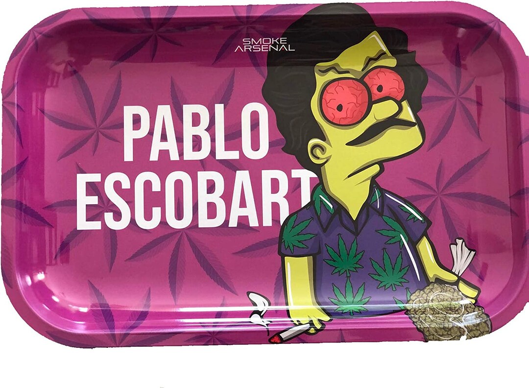 The Simpsons Pablo Escobart Rolling Tray Medium Purple Bud Tray Stoner Gift 420 Gifts Custom ...