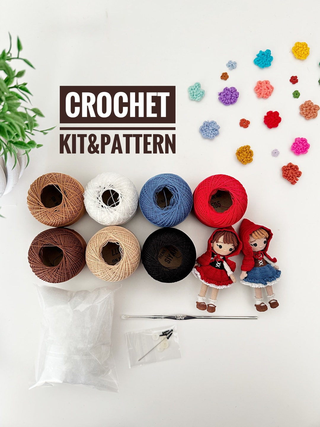 Crochet Kit for Little Red Riding Hood, Miniature Doll Kit, Diy, Make ...