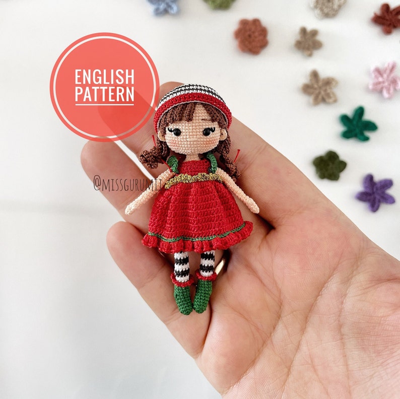 English Pattern Miniature Christmas Doll Pattern Pdf - Etsy