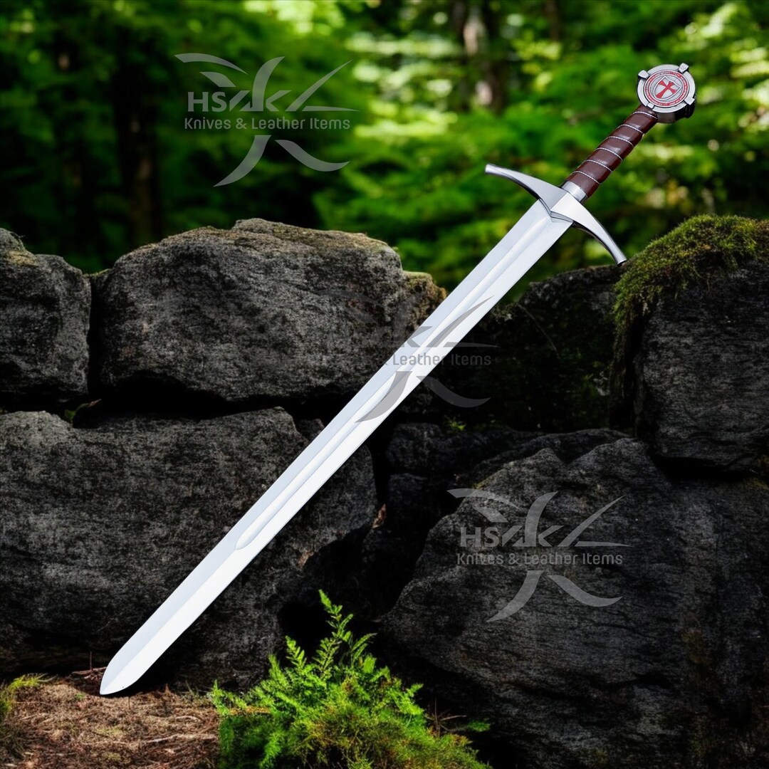 Knights Templar Sword – the Accolade Handmade Collectible With Leather ...