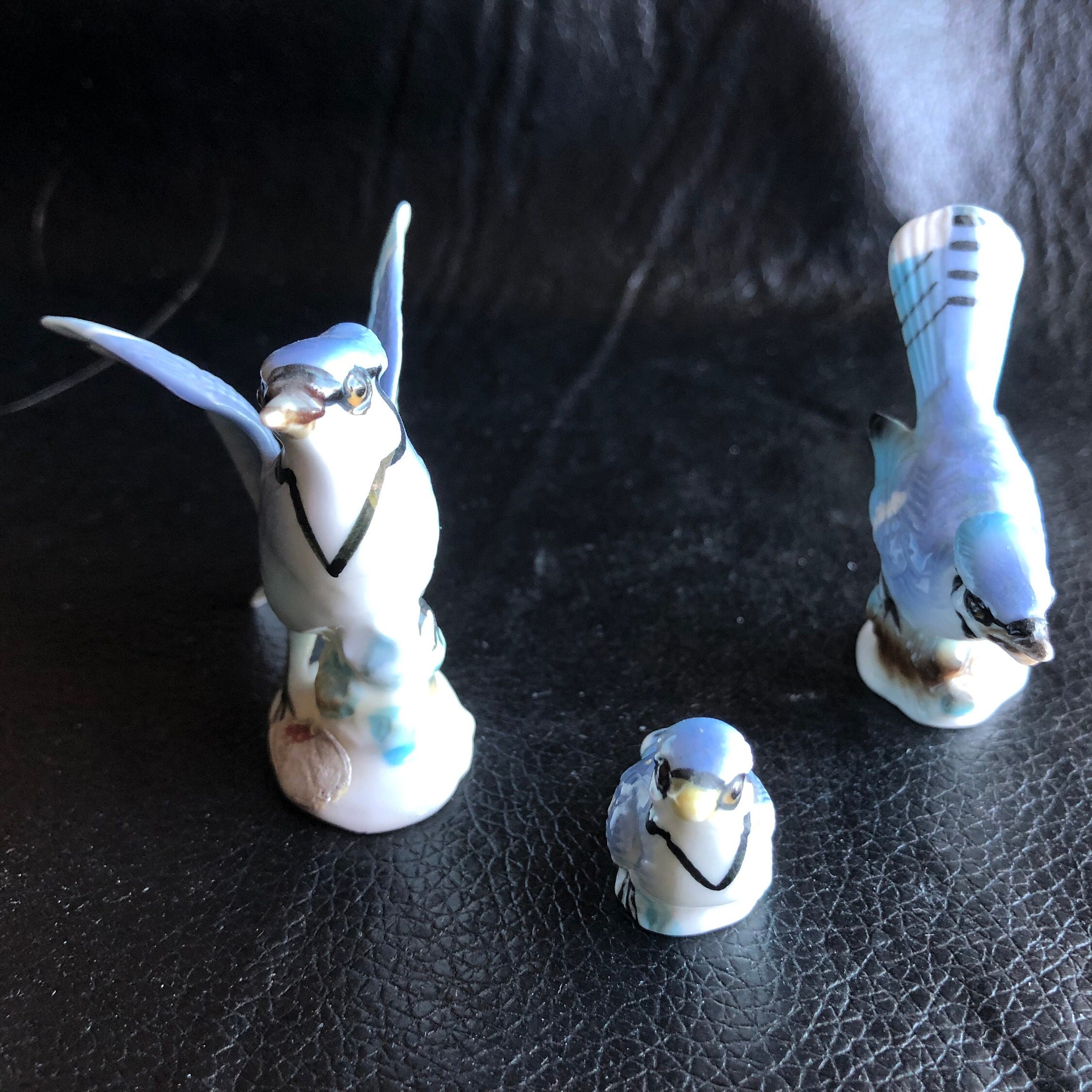 Vintage Blue Jay Figurines Bone China Set of Three With - Etsy