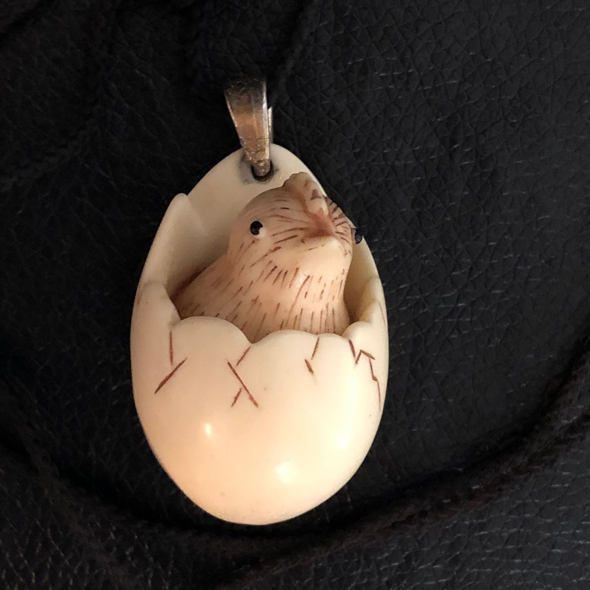 Vintage Luca Razza Necklace 1960s Chick in Egg - Etsy