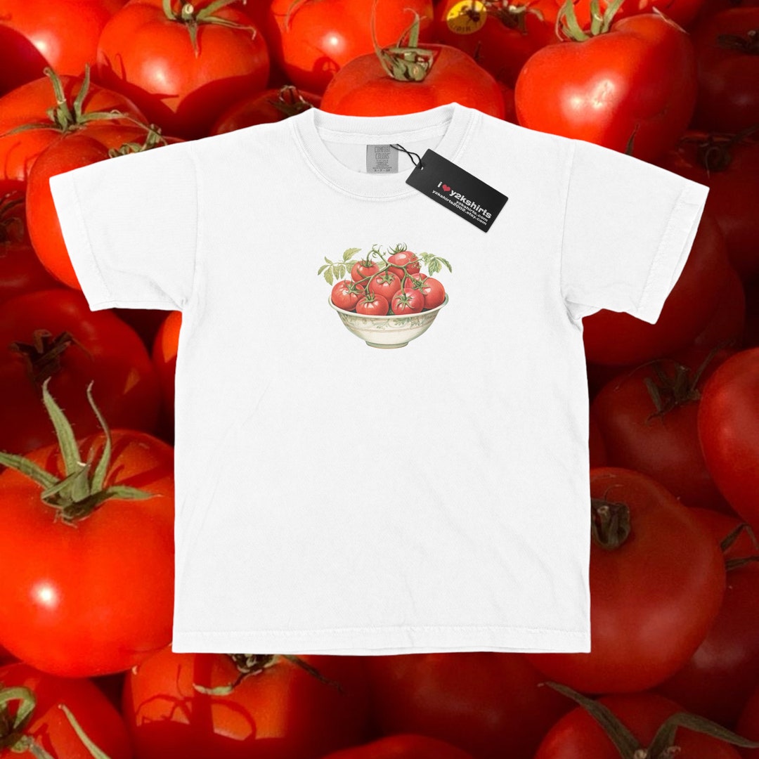 Vintage Tomato Girl Graphic Tee 90s Style Aesthetic Womens Baby Tee ...