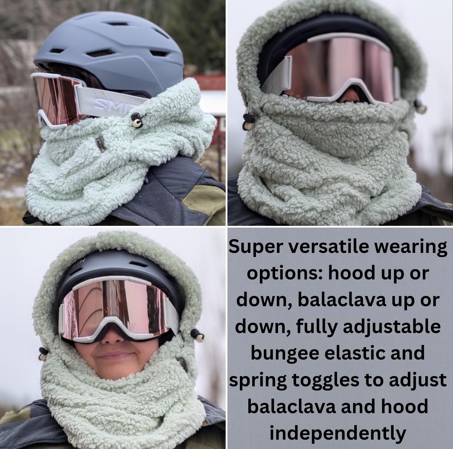 Premium Fleece Helmet Hood, Ski Hood, Snood, Balaclava, Face Mask ...