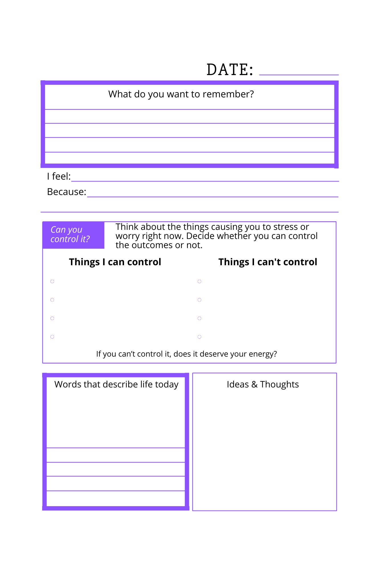 Printable Let It Go Journal Printable PDF Spirituality Planner Digital ...