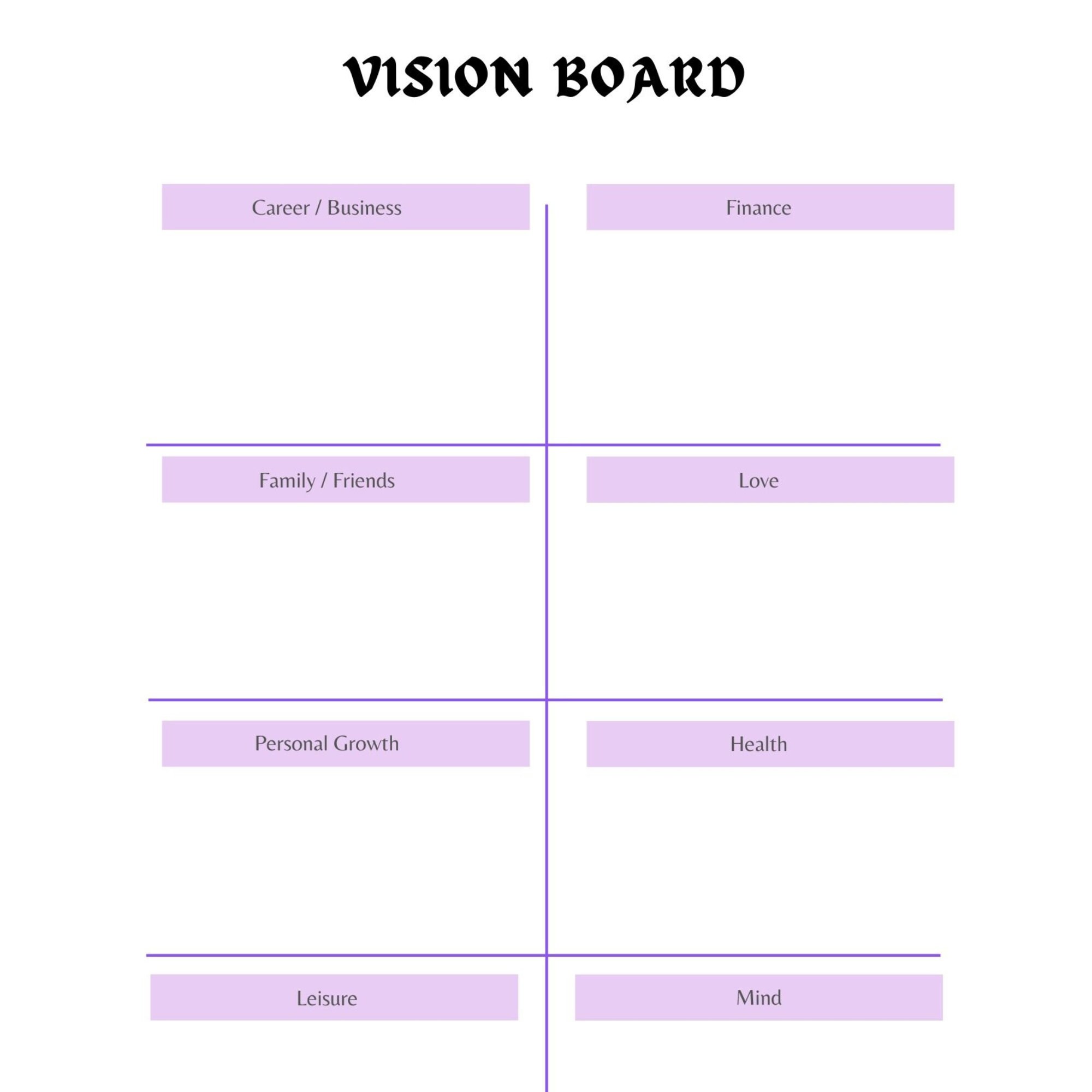 Printable Vision Book | Vision Board Template | Life Wheel | Journaling ...
