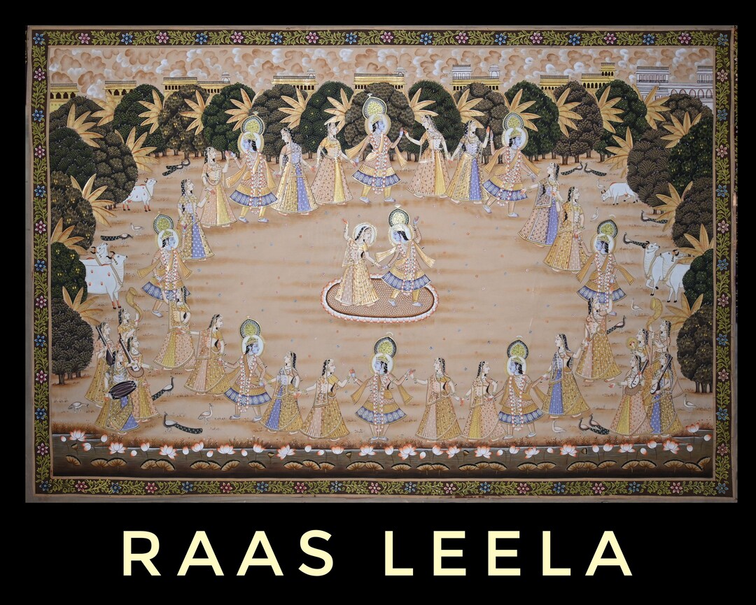Pichwai Art ( RAAS LEELA ) Pichwai Painting With Stone Color on Cotton ...