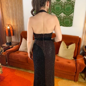 S/M 70s Halter Silk Beaded Panel Disco Prom Dress Evening - Etsy Canada