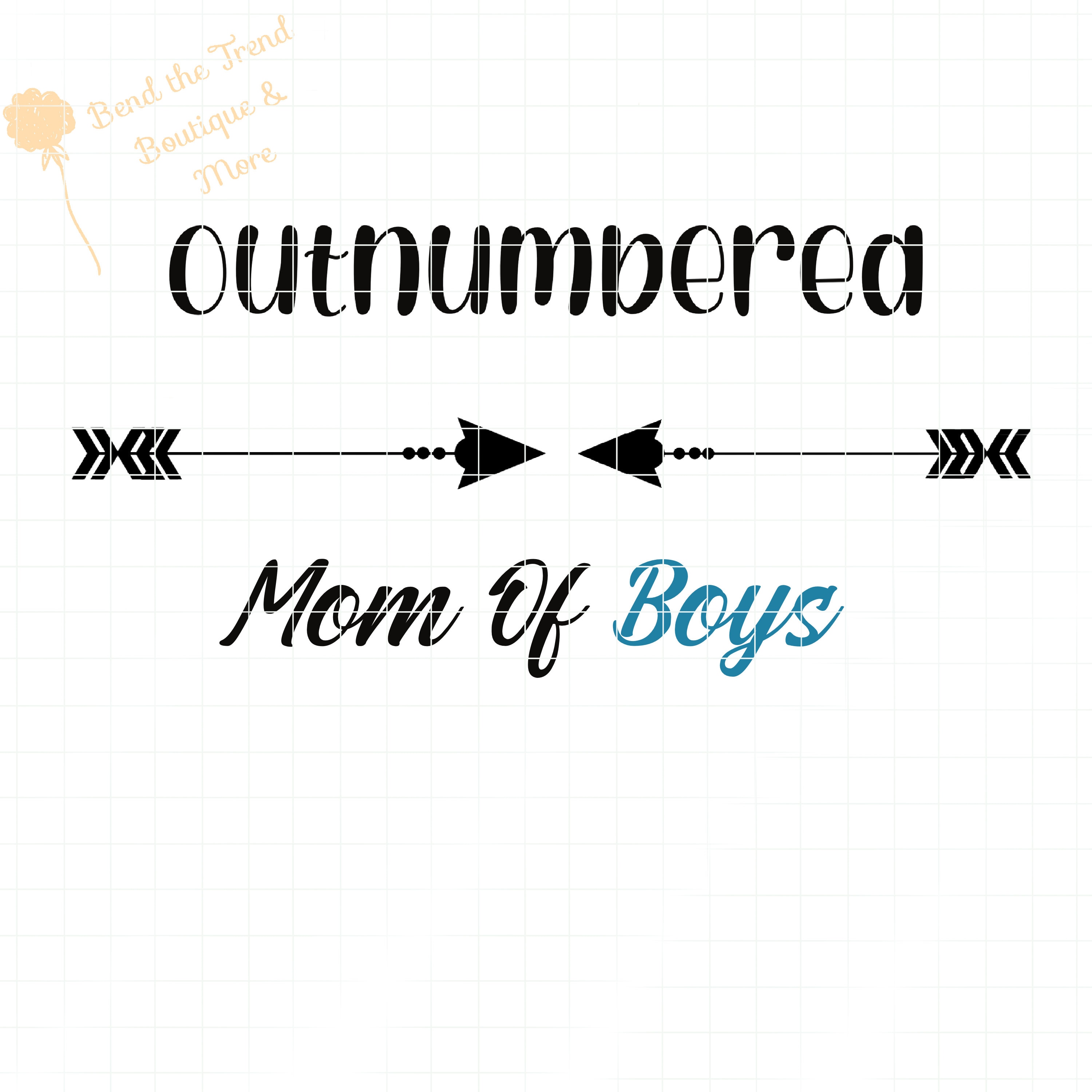 Outnumbered Mom of Boys PNG |sublimation Print| Sublimation Download ...
