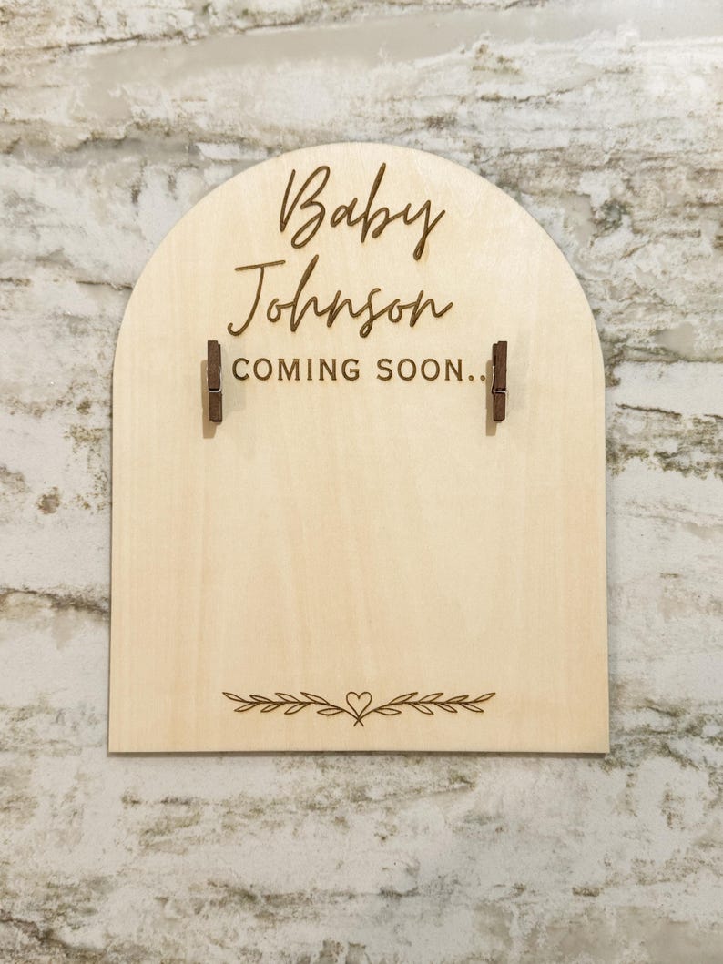 Personalised Pregnancy Announcement Sign Wooden Due Date Plaque L ...