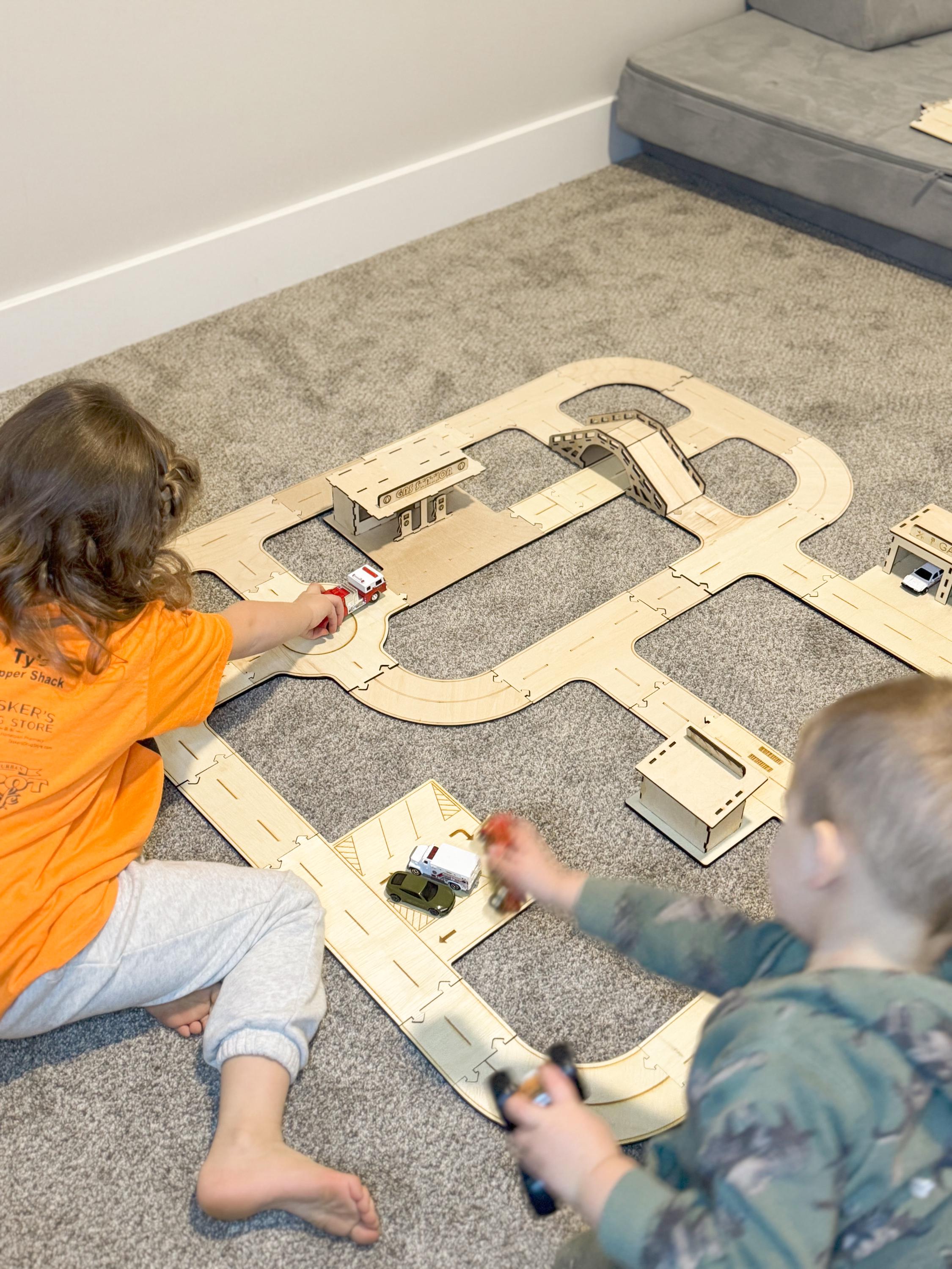 Wooden Road Kit | Kids Pretend Play Barn | Wood DIY Craft | Montessori ...