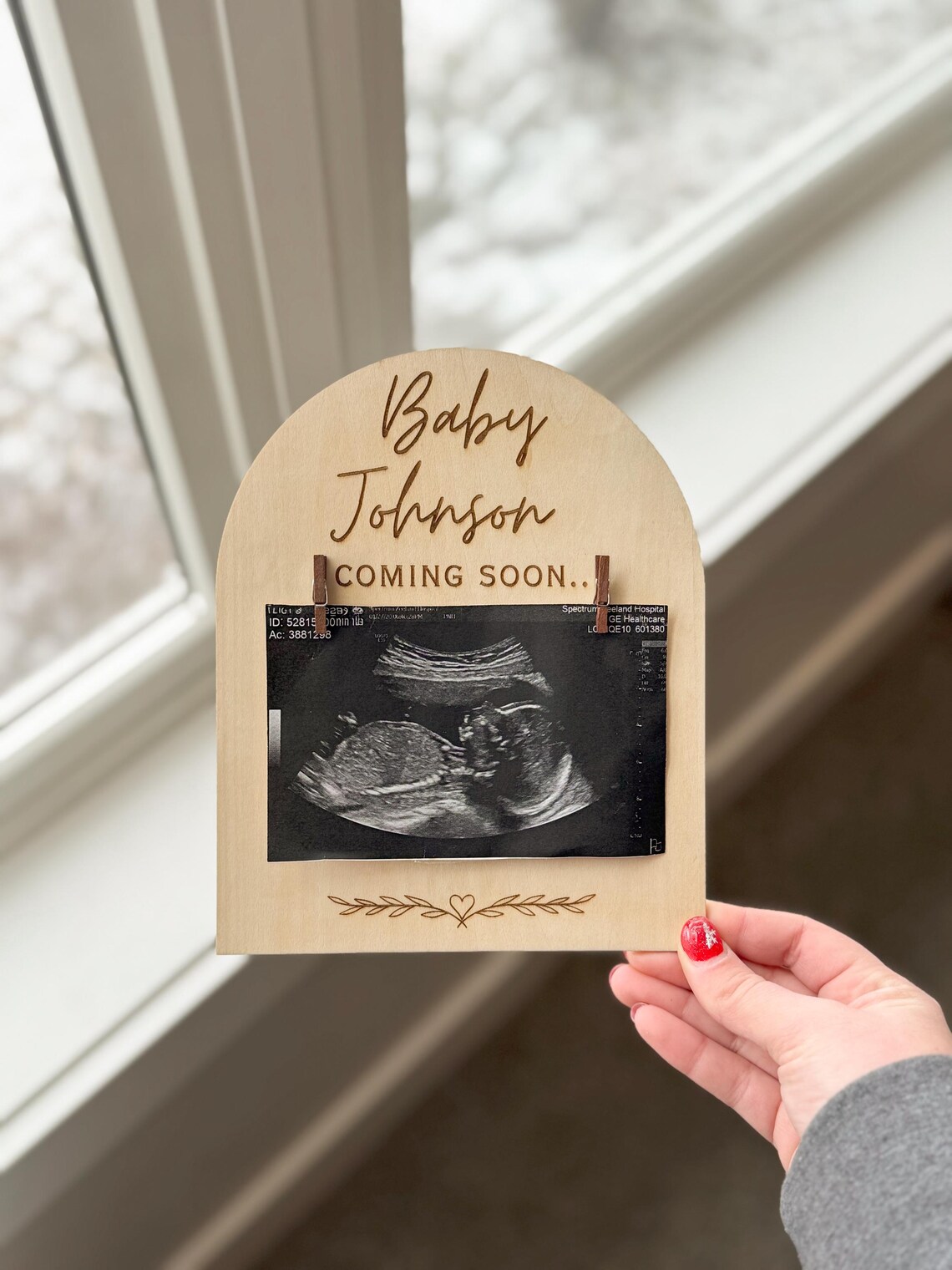 Personalised Pregnancy Announcement Sign Wooden Due Date Plaque L ...