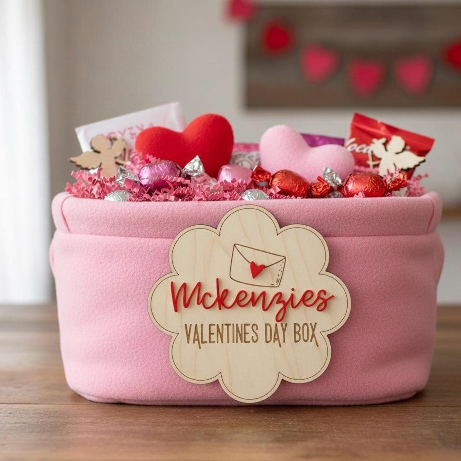 Custom Wooden Valentine’s Day Crate Name Sign – Personalized Nameplate ...